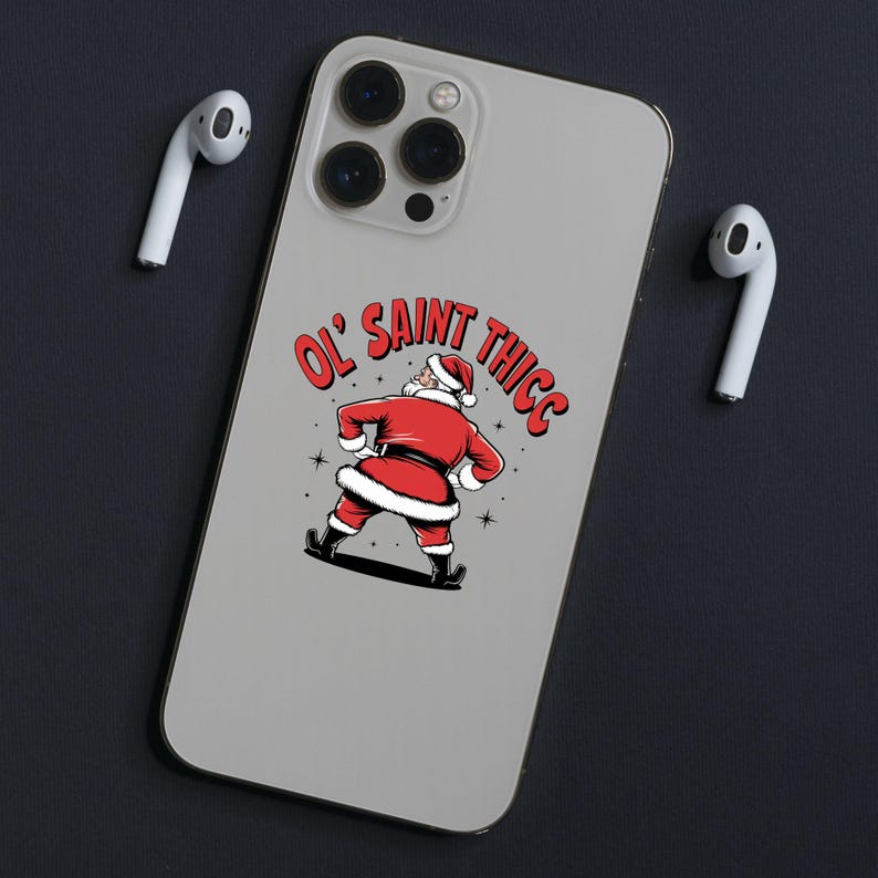 Ol' Saint Thicc Funny Santa Twerk Christmas Retro Graphic, Humorous ...