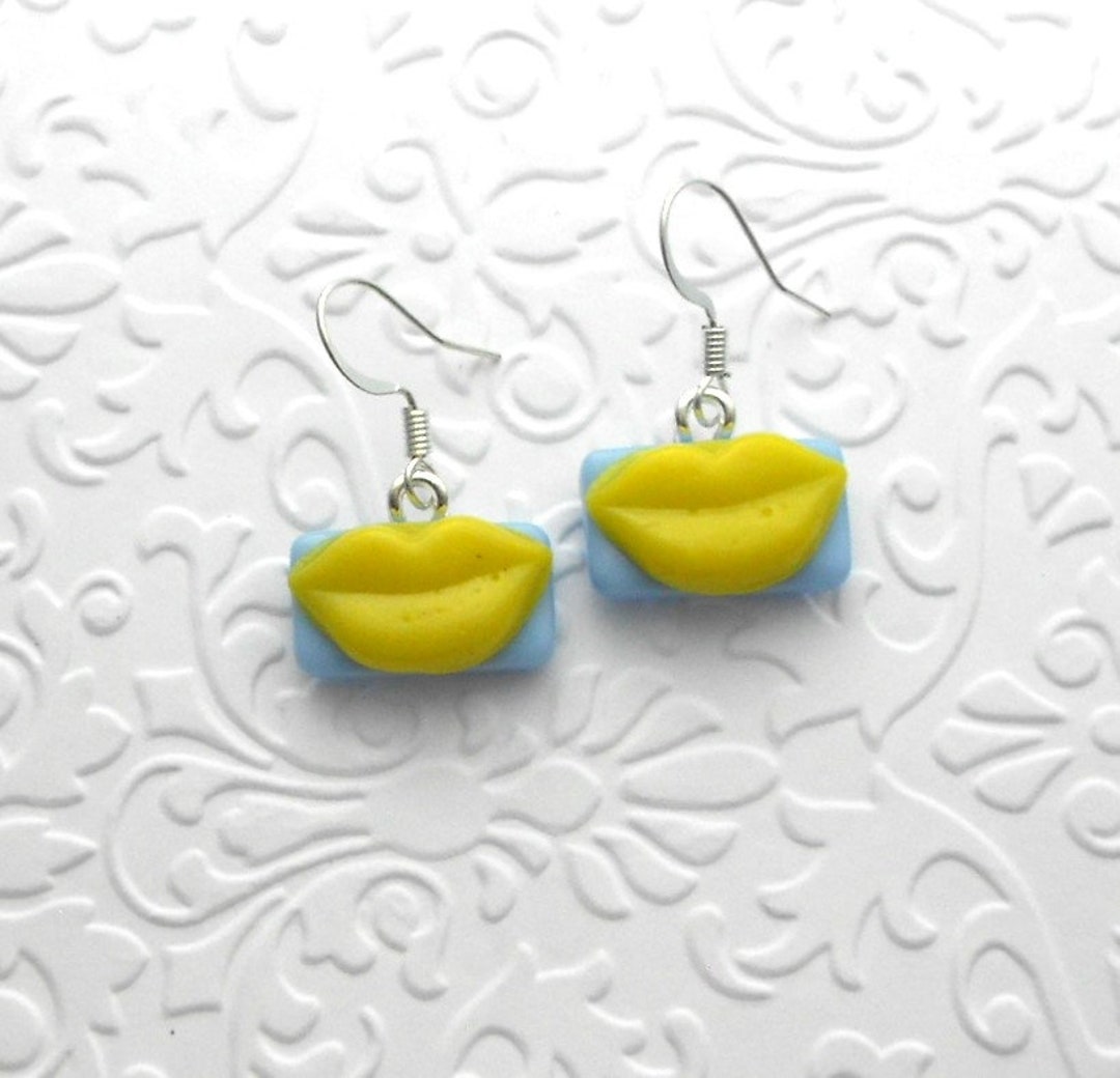 Fused Glass Lips - Big Lips - Valentine Earrings - Fused Glass Earrings ...