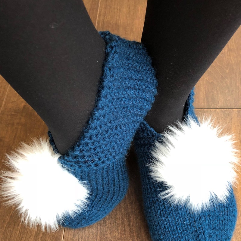 Pom Pom Slippers - Etsy