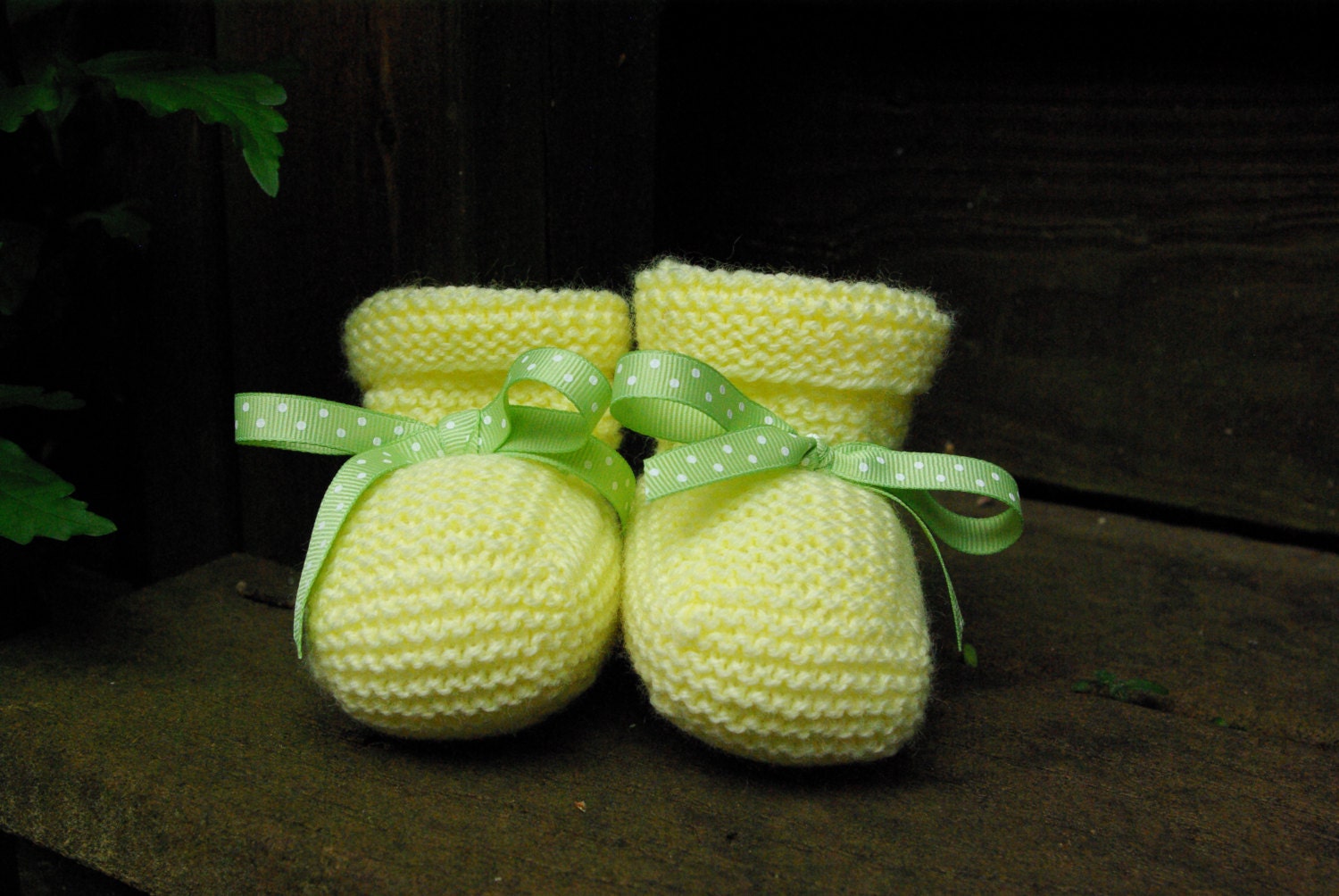 Knitted Baby Booties Yellow - Etsy