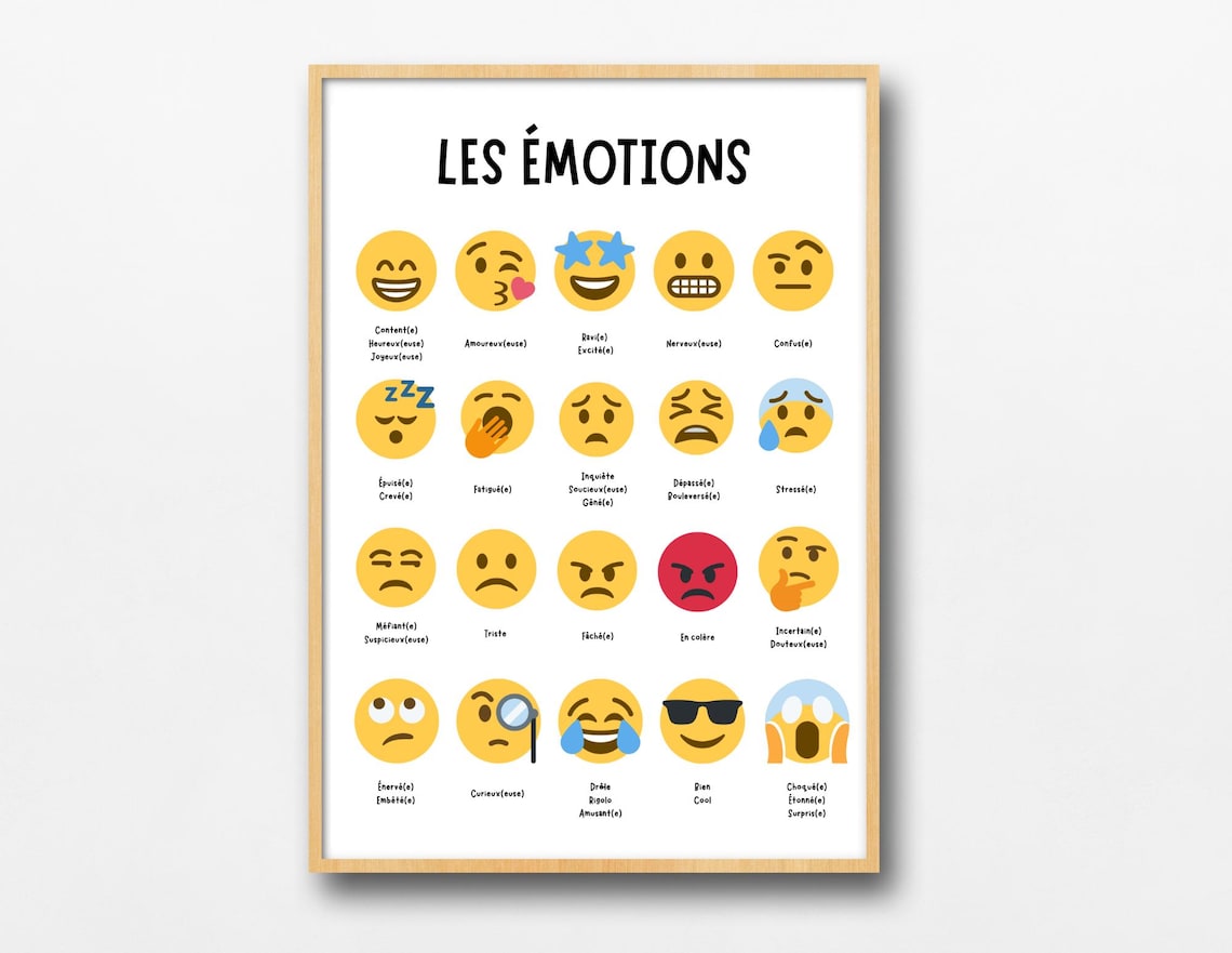 Emotions Poster | Les émotions | Classroom Poster | Wellbeing | French ...