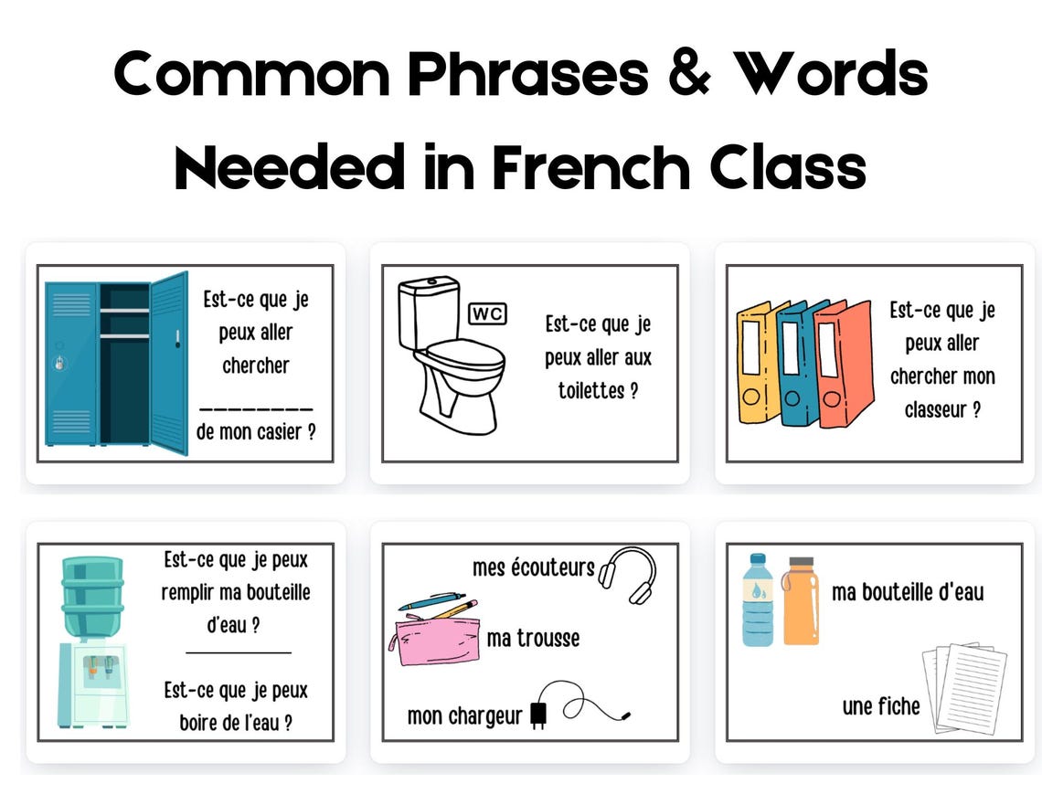 French Classroom Phrases Printable / Helpful Reminder Phrases for ...