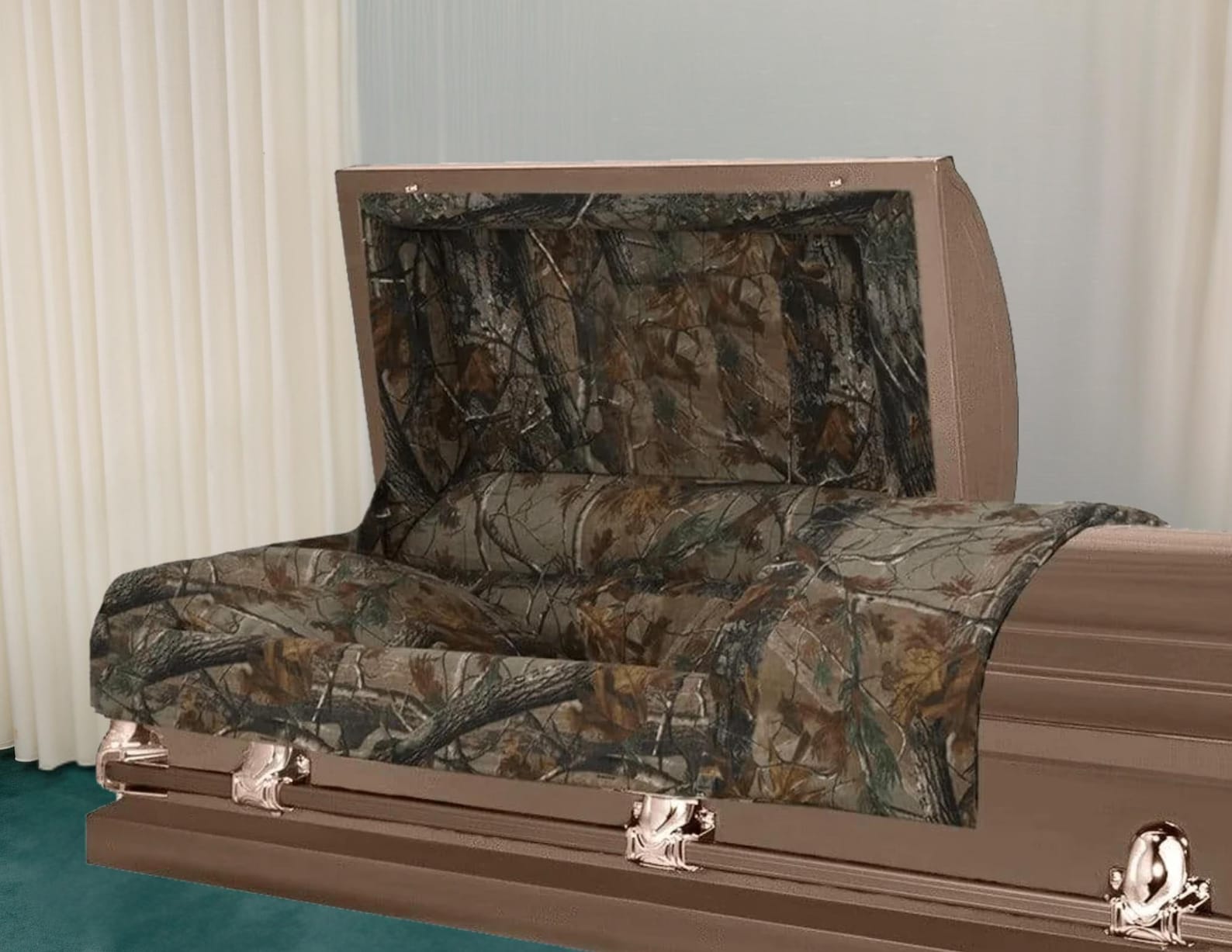 Hunter | Bronze Steel Casket With Camouflage Interior - Etsy