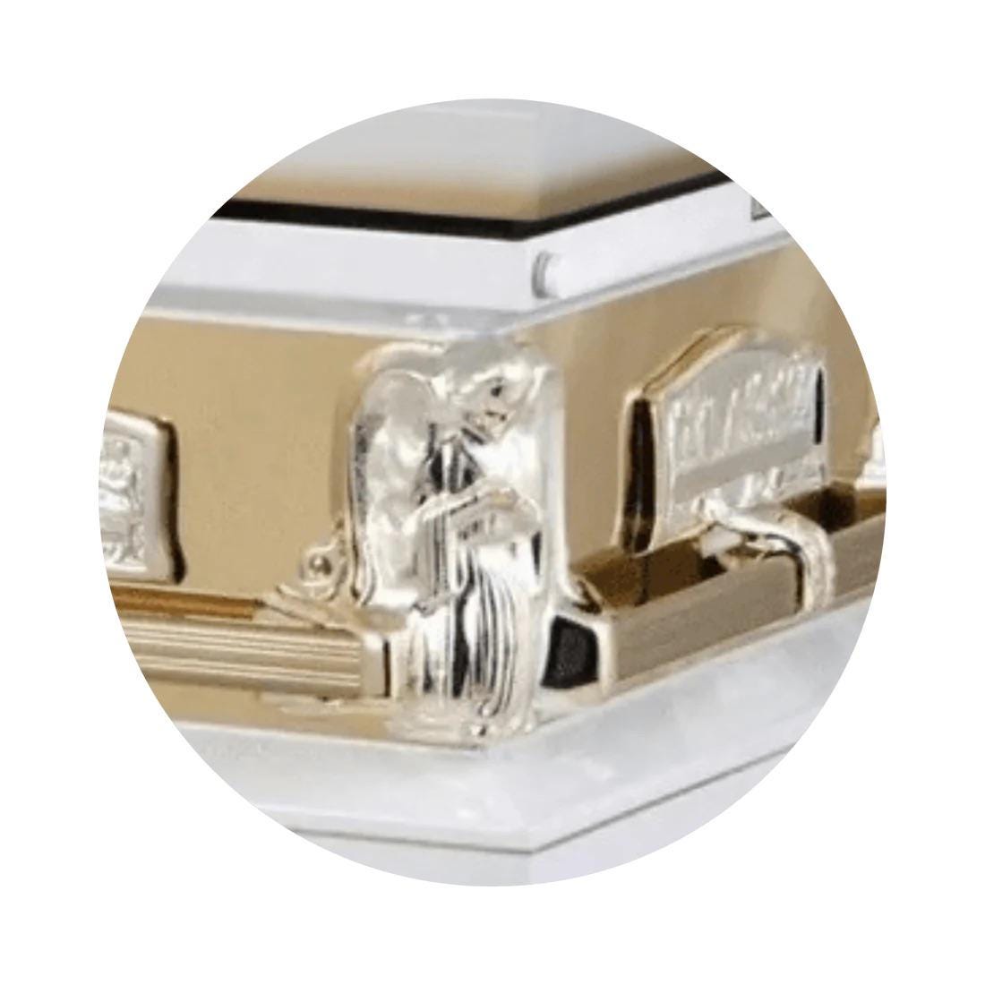 Angel Reflections | White and Gold Steel Religious Casket - Etsy