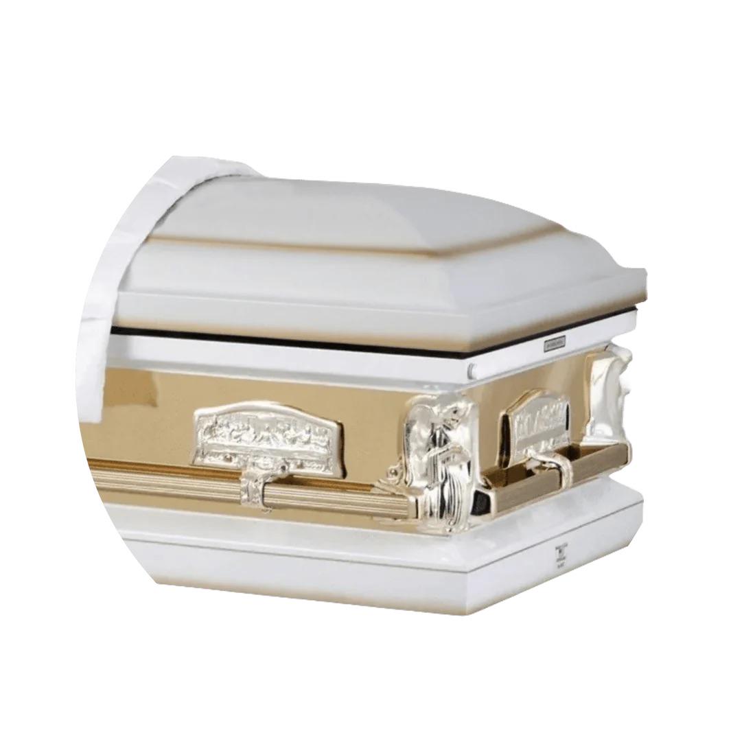 Angel Reflections | White and Gold Steel Religious Casket - Etsy
