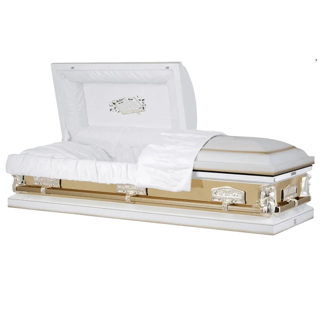 Angel Reflections | White and Gold Steel Religious Casket - Etsy