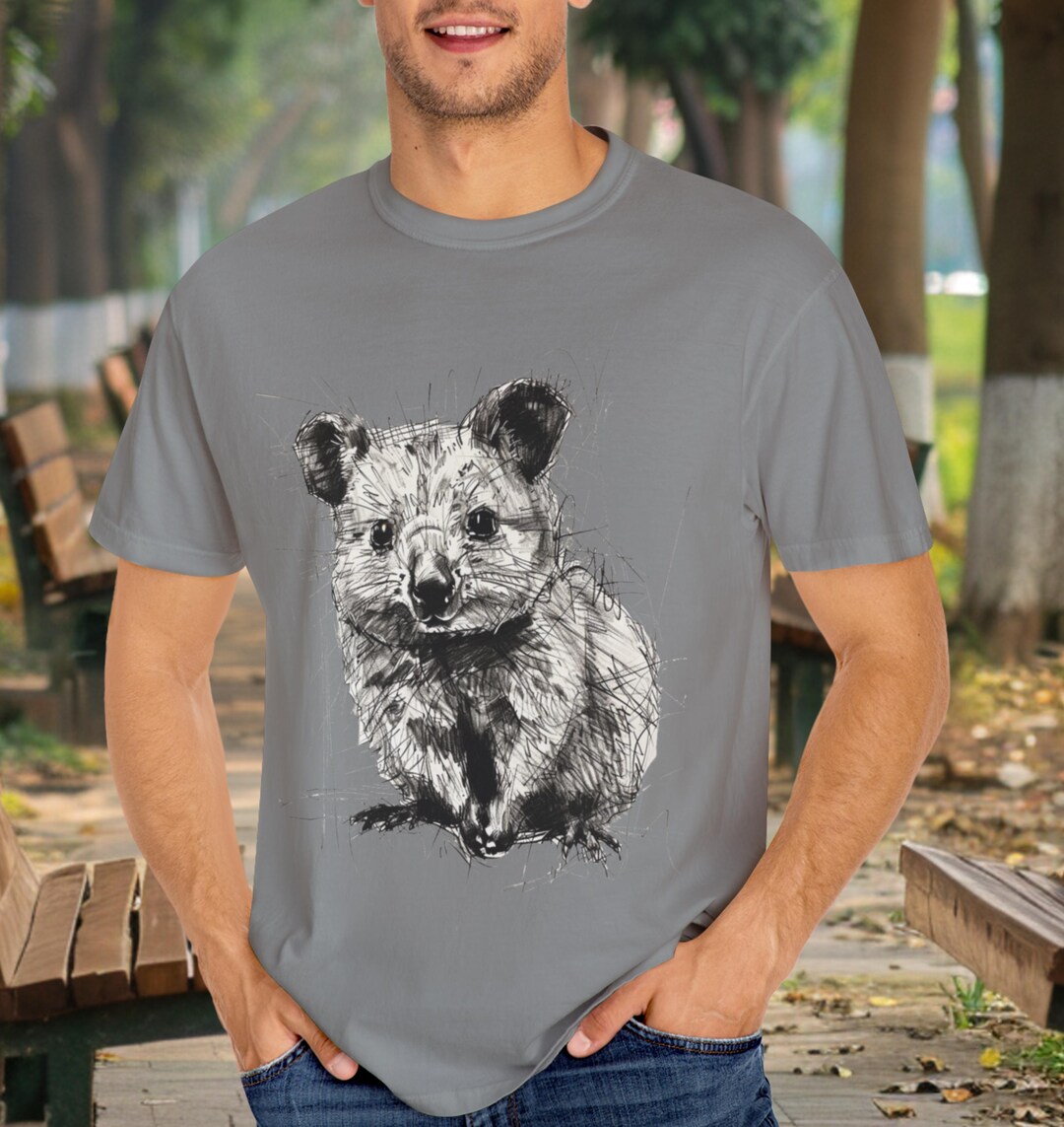 The Quokka Scribble T-shirt, Cute Marsupial Tee, Animal Lover Gift ...