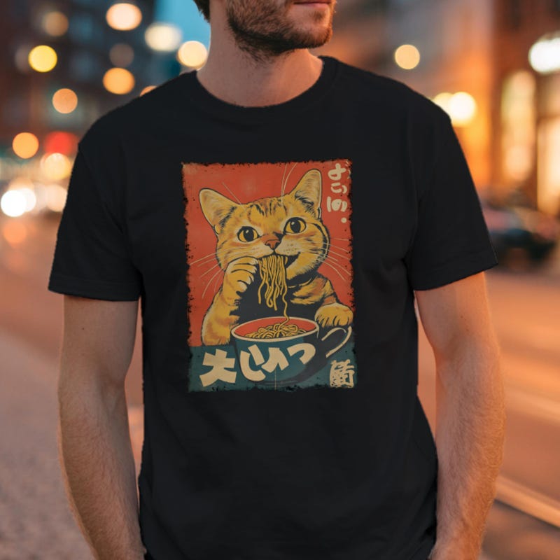 Ramen Tabby Cat Shirt - Etsy