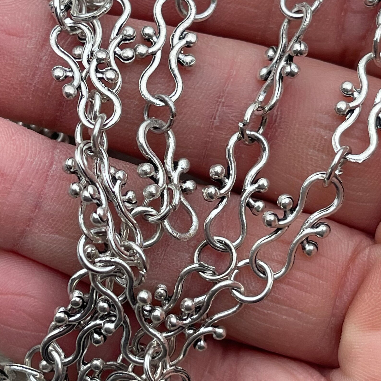 Antique Silver Chain Silver Infinity Chain Antique Silver - Etsy