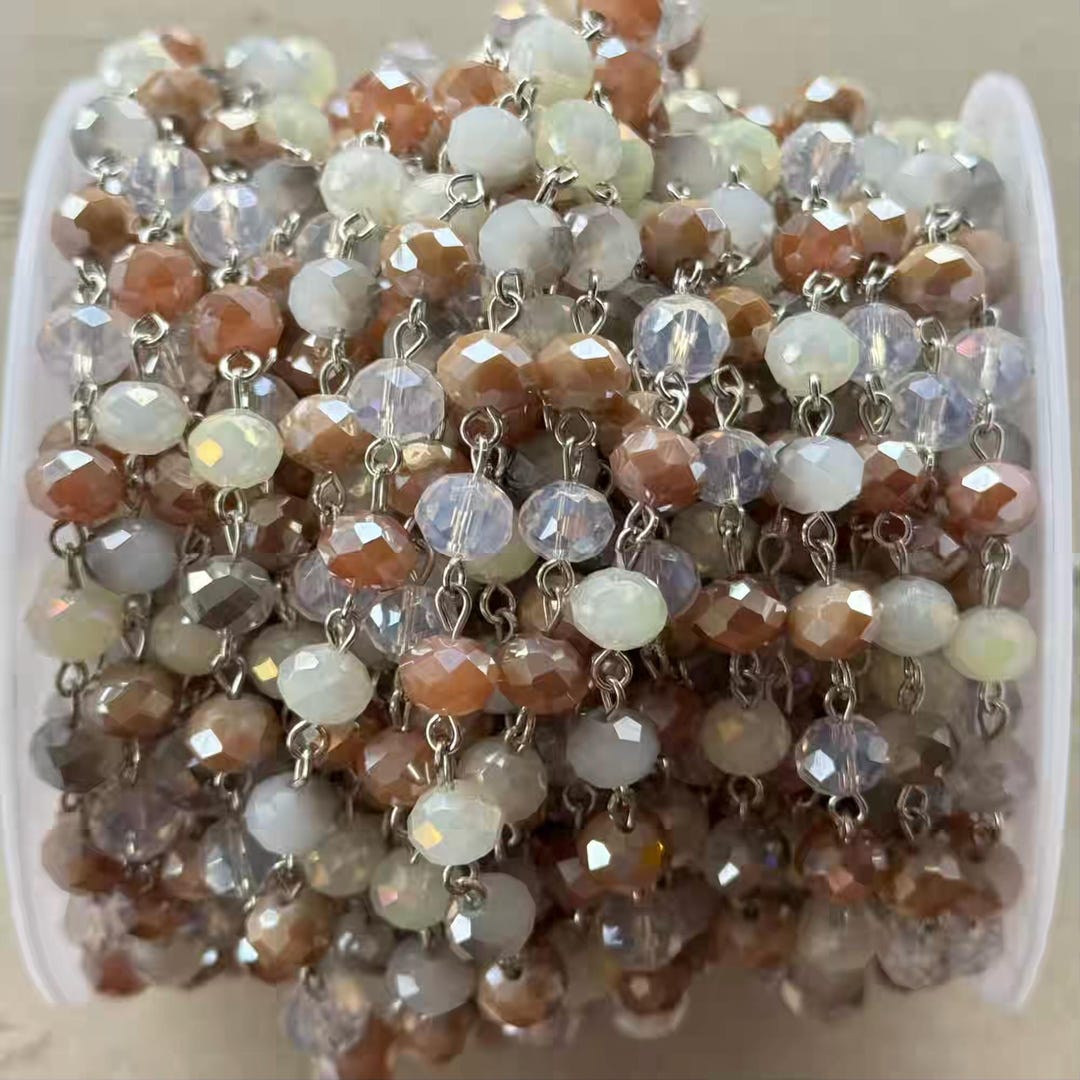 Princess Bride, Glitzy Opalite Crystal Beaded Chain, Wedding Beads, 8mm ...