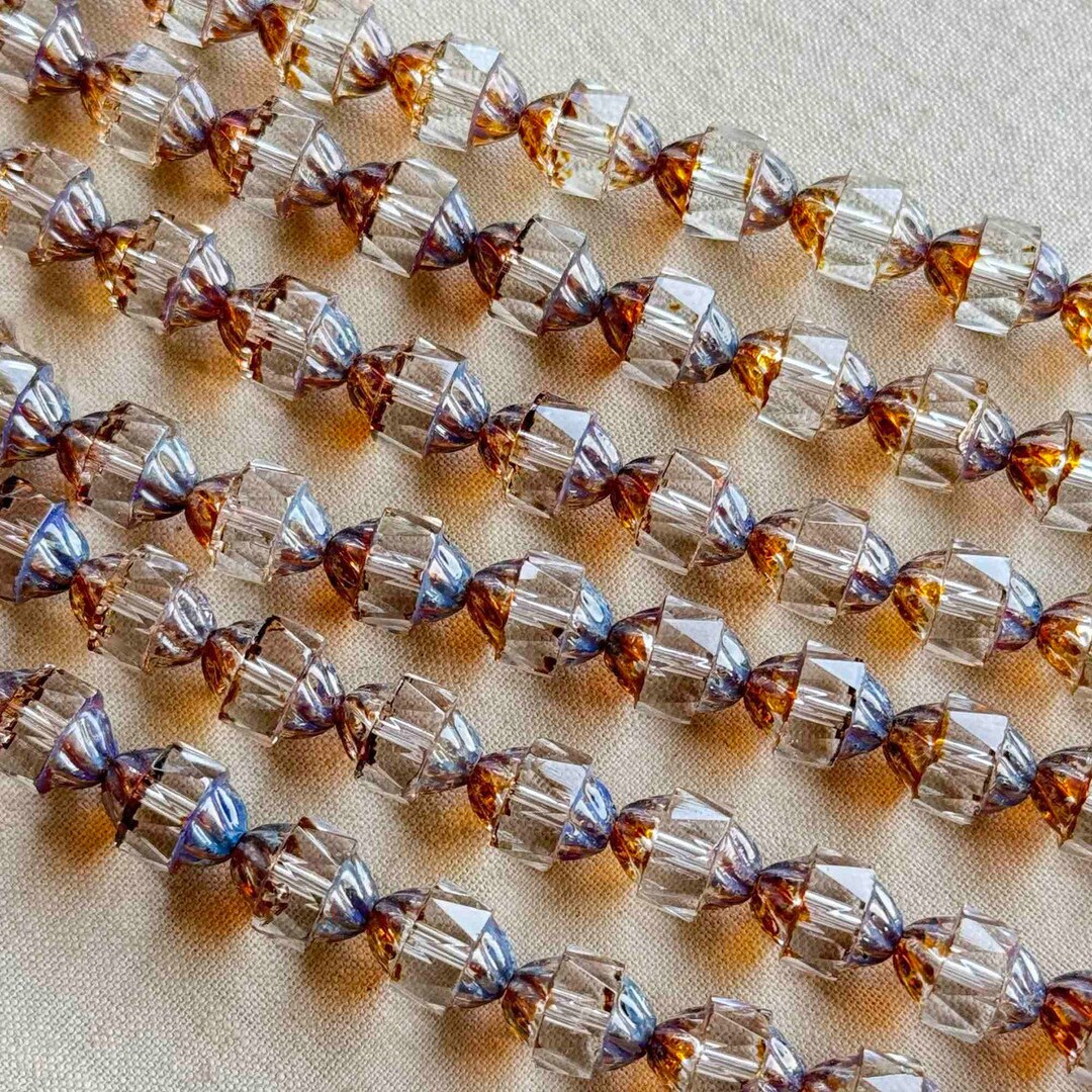 Clear Picasso Cathedral Czech Glass Beads, Fire Polish Czech Beads ...