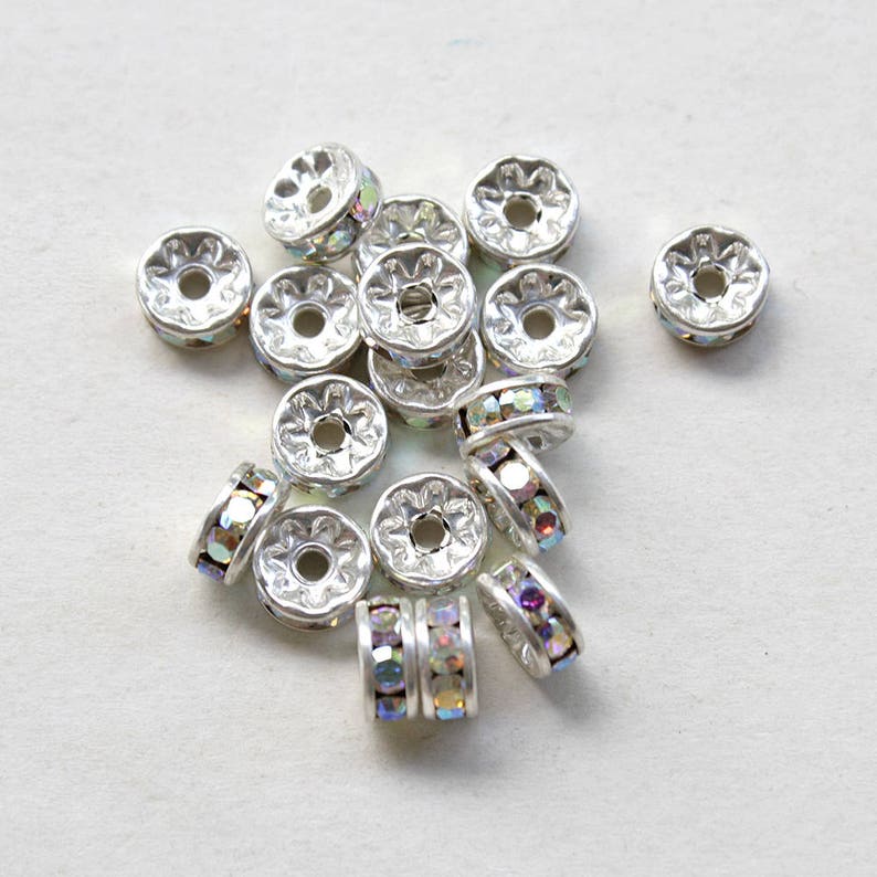 4mm-8mm Crystal AB Rondelles Czech Crystal Rondelle Beads | Etsy