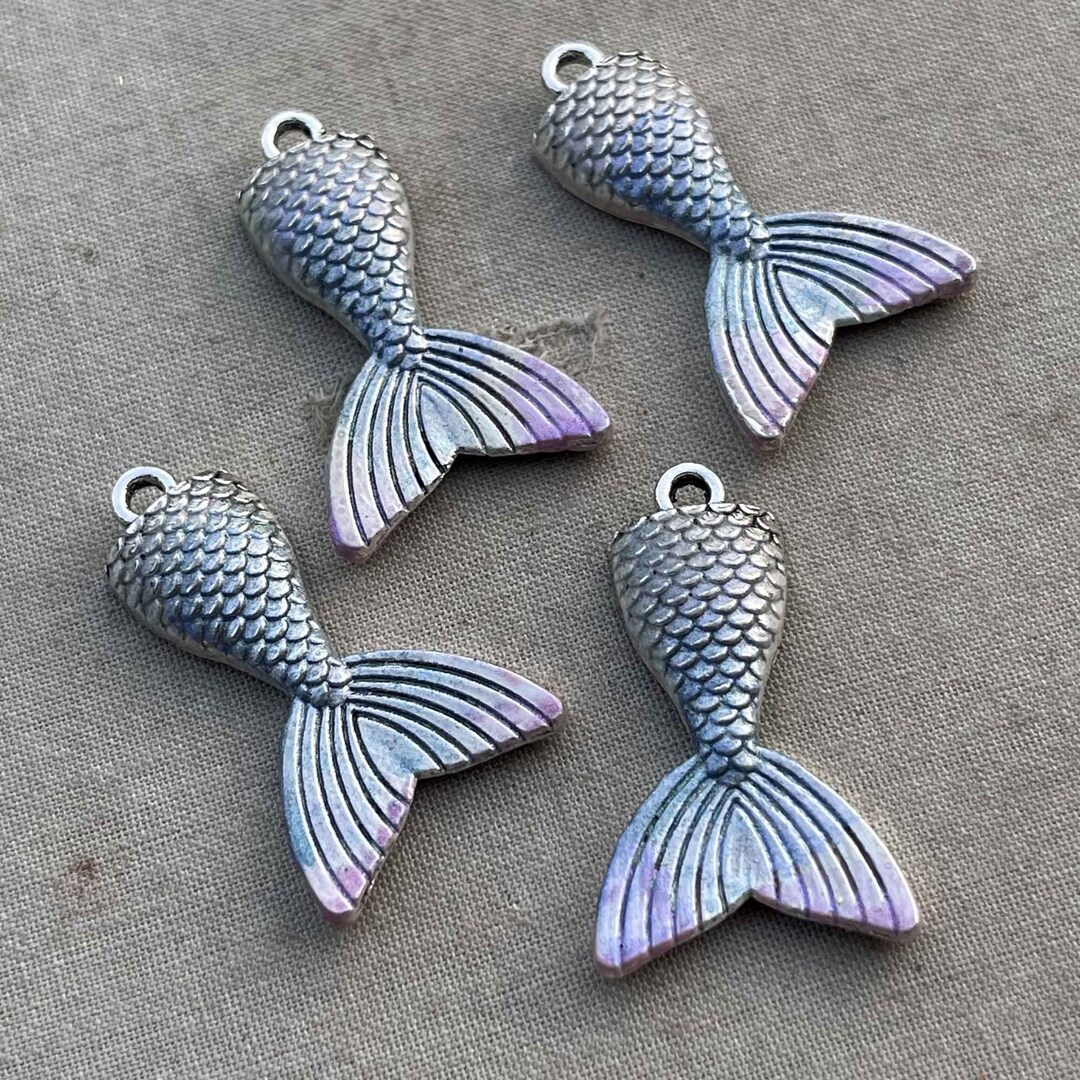 Pink Mertail Charms, Artisan Mermaid Tail Fins, OOAK Mermaid Tail Fins ...