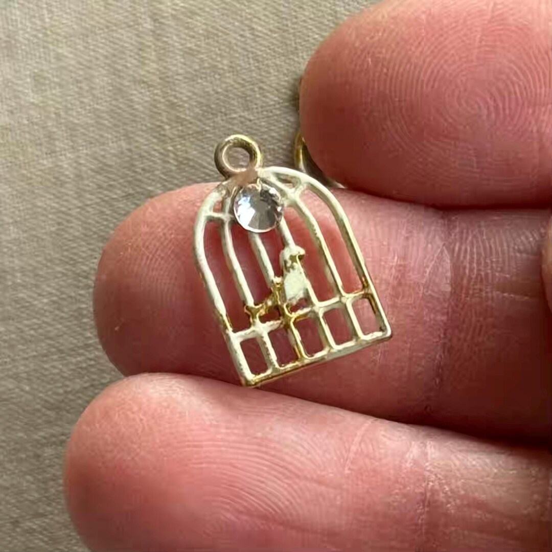 Cream Birdcage Charms, Ivory Tiny Birdcage Charms, Birdcage Earring ...