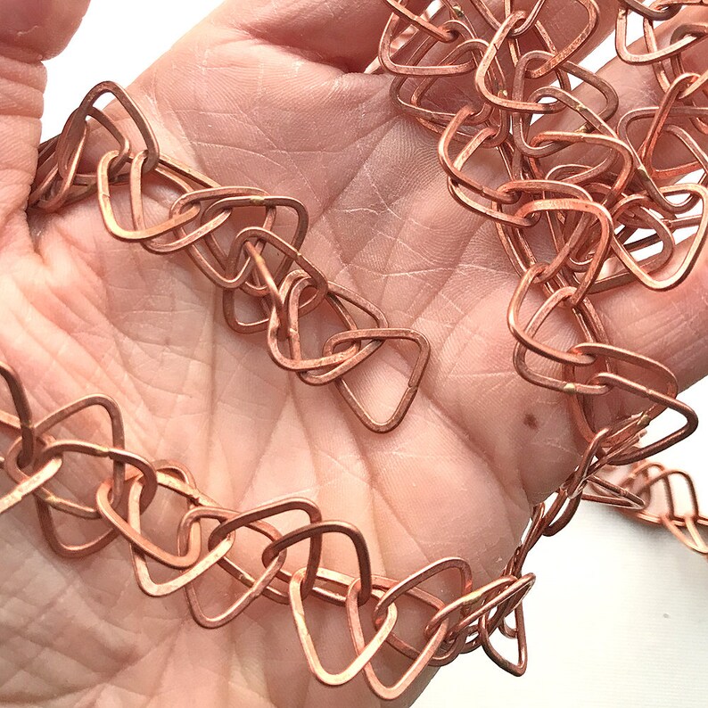 Solid Copper Chain Geometric Copper Chain 14mm Triangle - Etsy