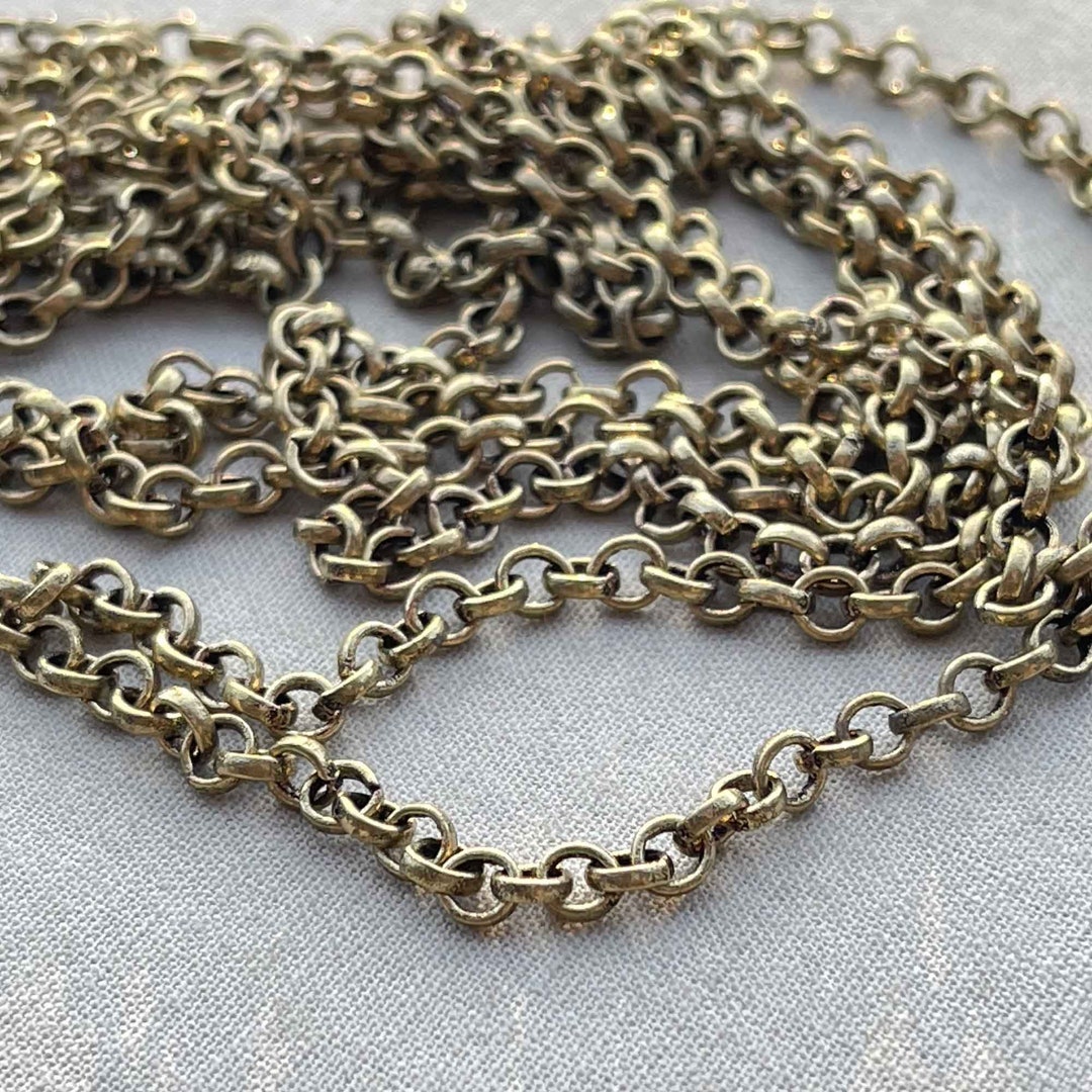 3mm Rolo New Solid Brass Chain, ANTIQUED Rolo Brass Chain, 3mm Brass ...