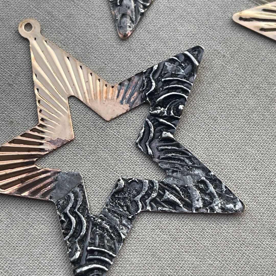 Molten Metal Mix Star, Soldered Stamping Star Charm, Mixed Metal ...
