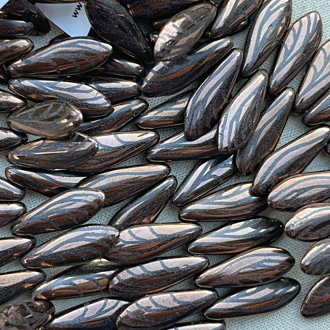 Chocolate Wing Dagger Beads, Laser Czech Dagger Beads, 16mm Dagger ...