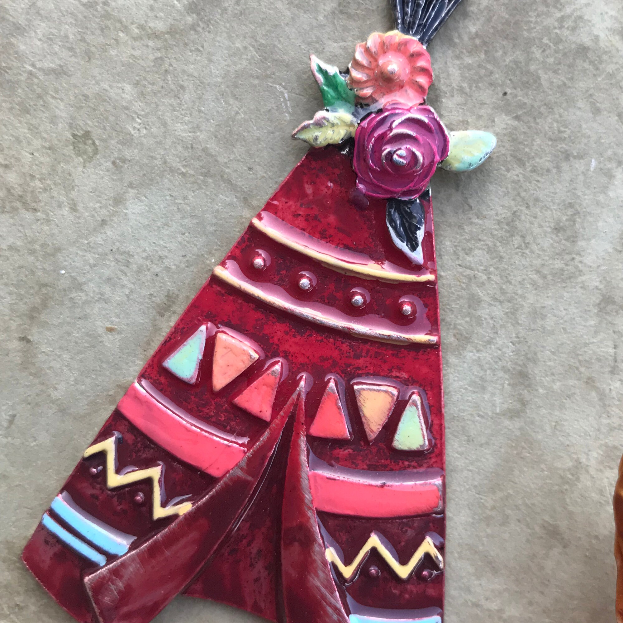 Red Boho Teepee Pendant Rustic Indian Teepee Pendant Boho - Etsy
