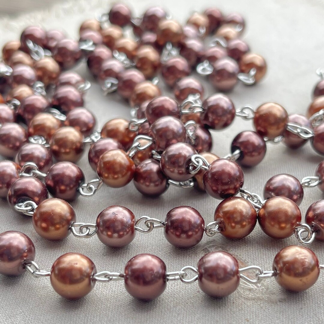 Box of Chocolates, Chocolate Pearl Chain, Brown Pearl Beaded Jewelry ...