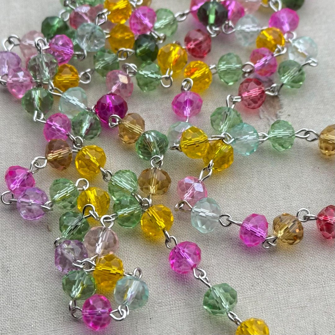Jelly Beans, Easter Chain, Multicolor Crystal Rosary Chain, Crystal ...