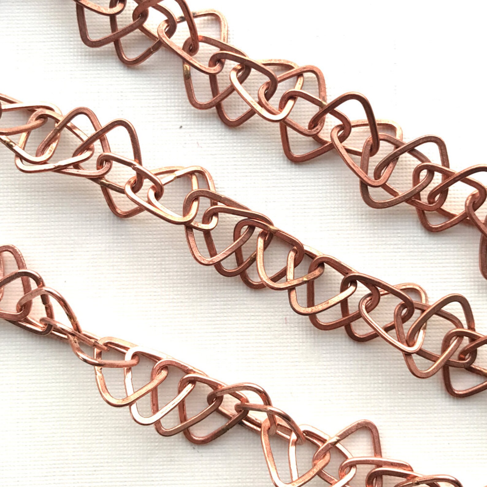 Solid Copper Chain Geometric Copper Chain 14mm Triangle - Etsy