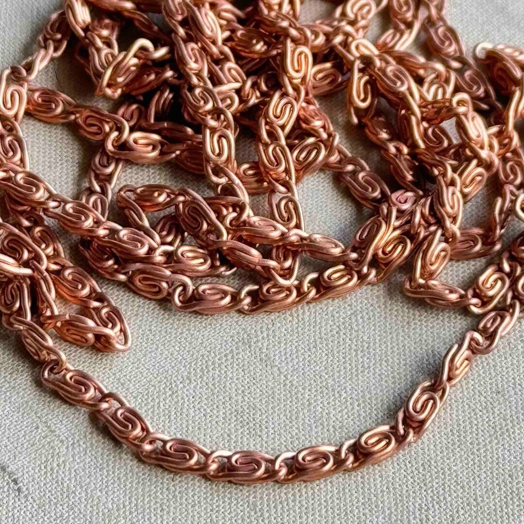6mm Snail Copper Chain, 6mm Vintage Scroll Chain, Antique Copper Plated ...