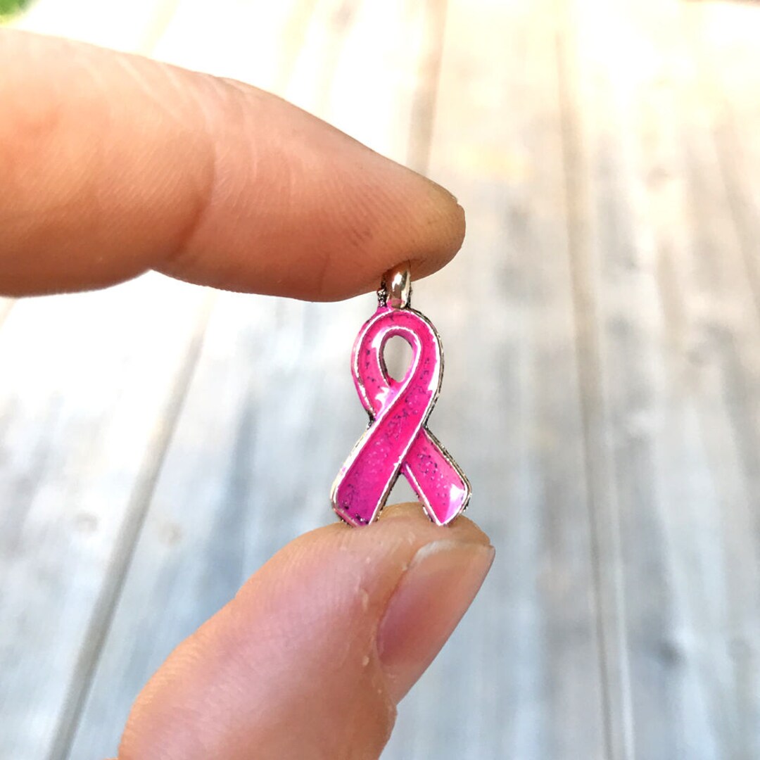 Pink Ribbon Charms, Breast Cancer Ribbon Charms, Awareness Ribbon ...