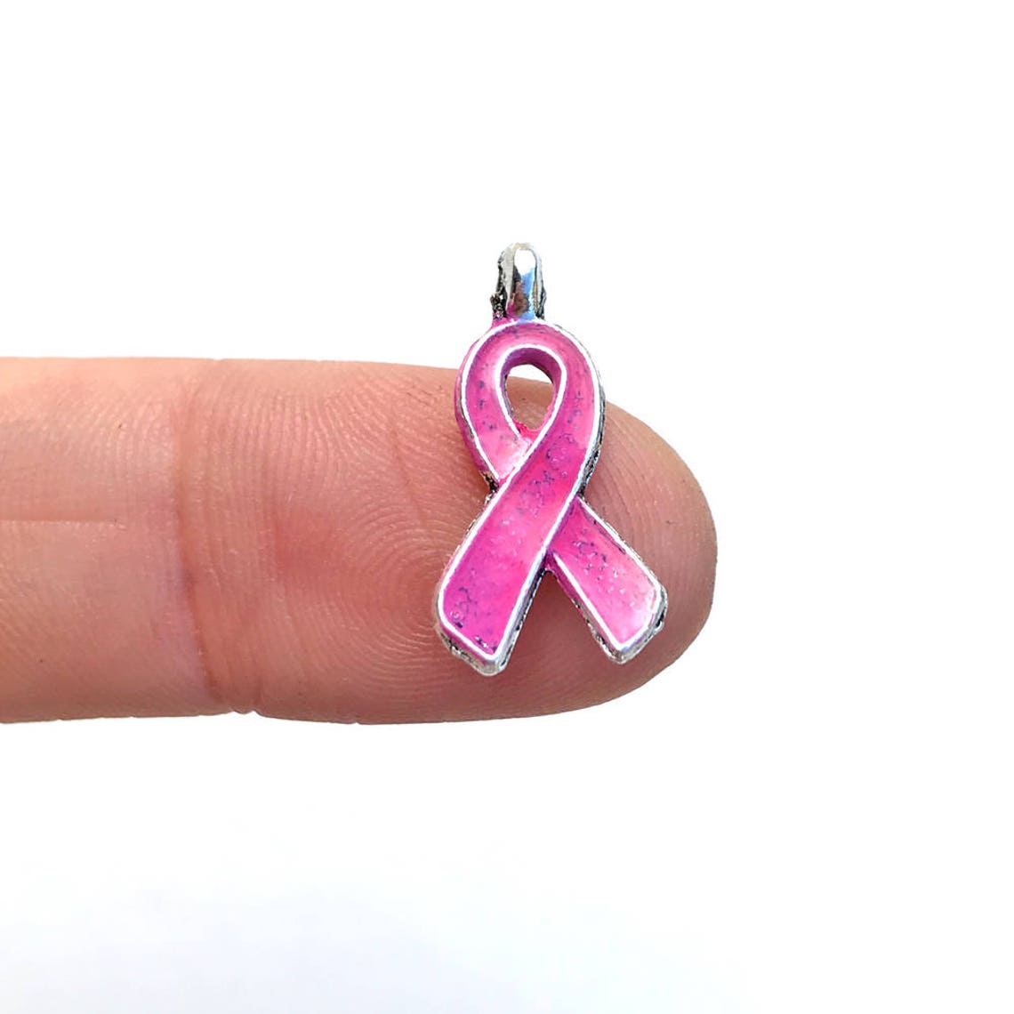 Pink Ribbon Charms Breast Cancer Ribbon Charms Awareness | Etsy