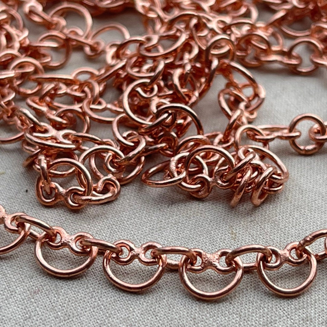 Half Moon Pretzel Chain, Copper Chain, 8x6mm Chain, Soldered Chain ...