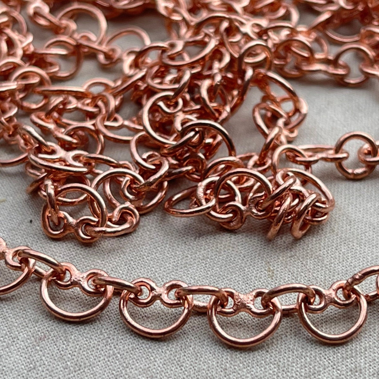 Half Moon Pretzel Chain, Copper Chain, 8x6mm Chain, Soldered Chain, Made in India, NO E-coating ...