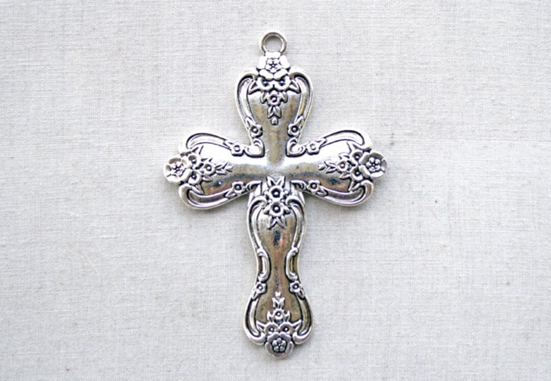 Vintage Style Spoon Cross Pendant, Victorian Style Cross, Shabby ...