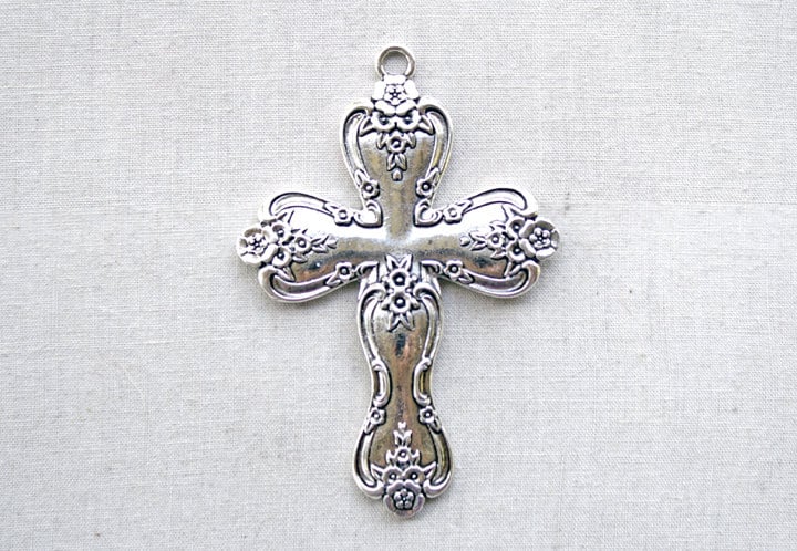 Vintage Spoon Cross Pendant Victorian Style Spoon Cross - Etsy