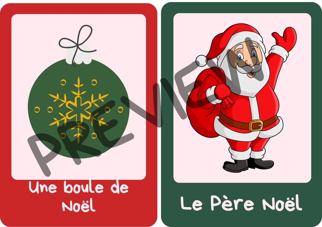 French Christmas Vocabulary Flashcards / Les Cartes De Vocabulaire De ...