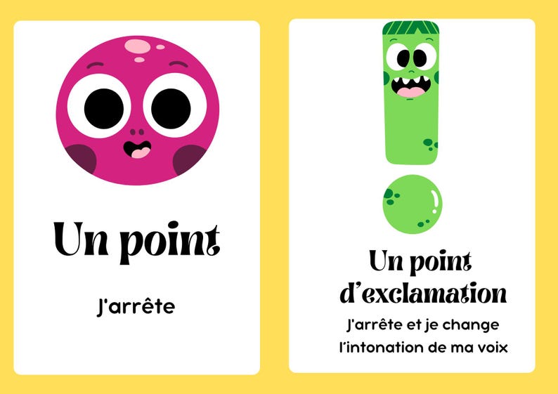 French Signs of Punctuation Flashcards - Etsy