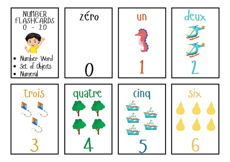 French Alphabet and Number Flashcards / Les Cartes De L’alphabet Et Des ...