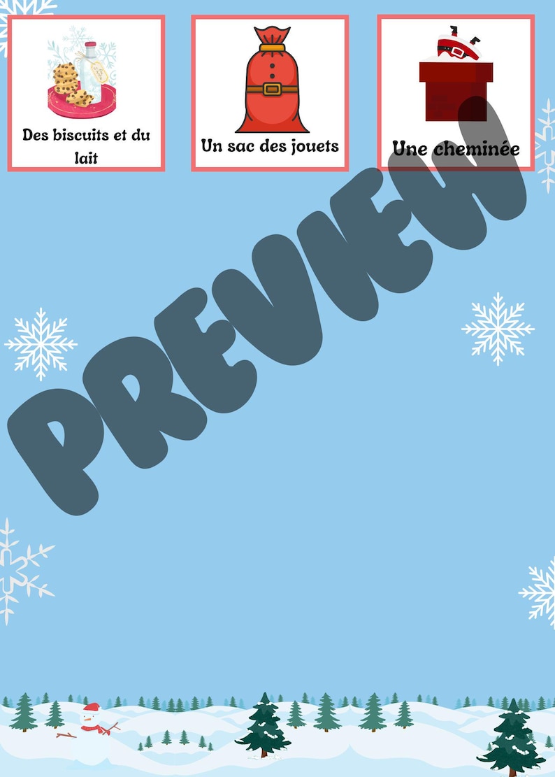 French Christmas Bingo Cards / Les Cartes De Loto De Noël - Etsy