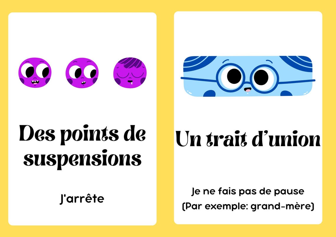 French Signs of Punctuation Flashcards - Etsy