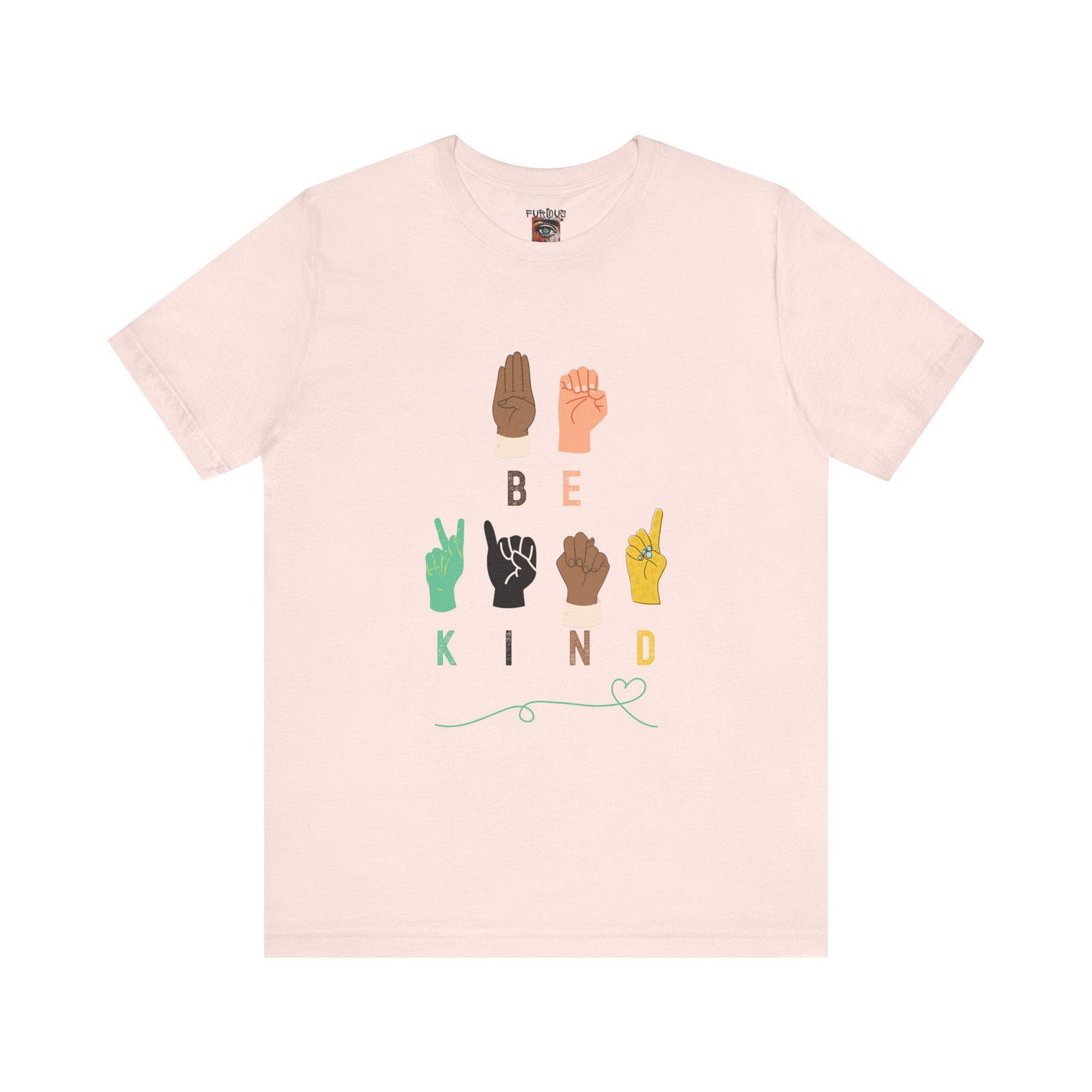 ASL 'be Kind' Tee Shirt Sign Language Inclusive Top, All Races Graphic ...