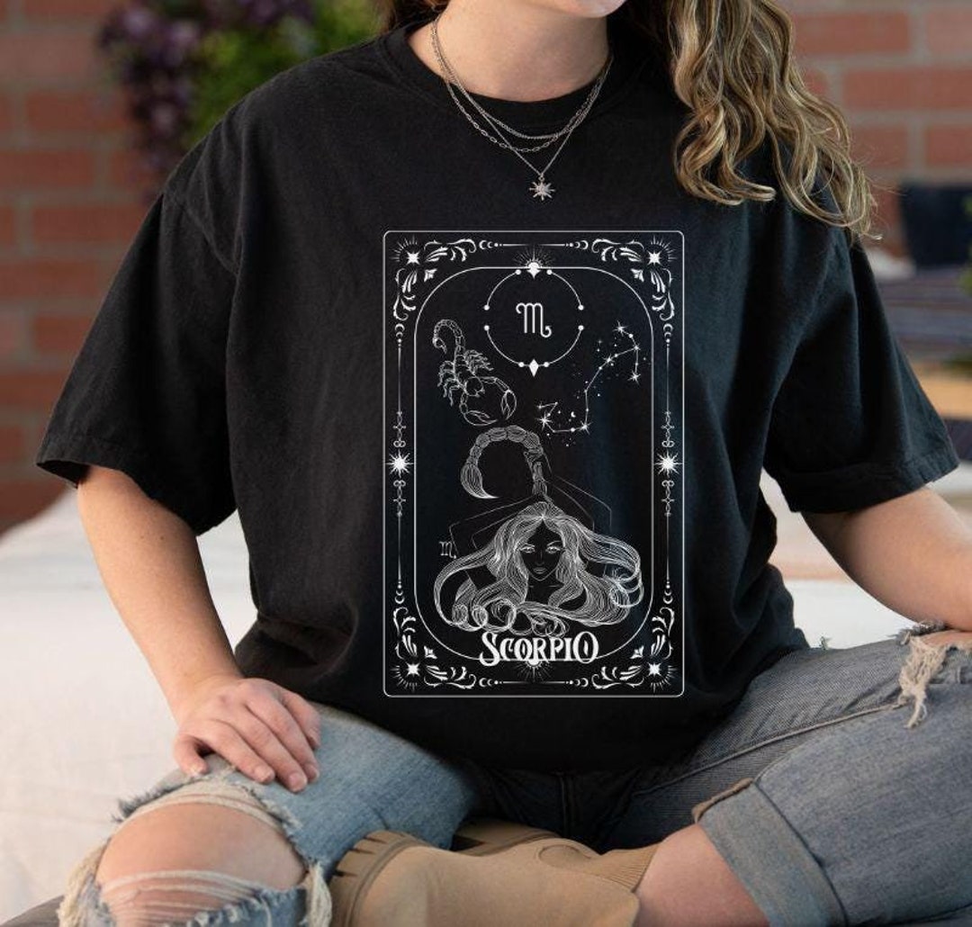 Scorpio Tarot Tee, Zodiac Horoscope Shirt, Astrology Star Sign Top ...