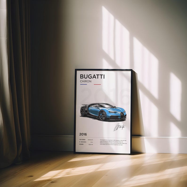 Bugatti Chiron Poster, Bugatti Chiron Print, Bugatti Poster, Bugatti ...