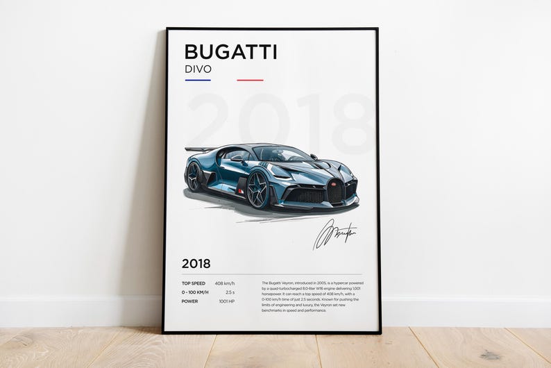 Bugatti Divo Poster, Bugatti Divo Print, Bugatti Poster, Bugatti Frame ...