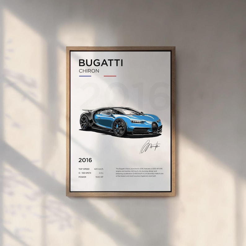 Bugatti Chiron Poster, Bugatti Chiron Print, Bugatti Poster, Bugatti ...