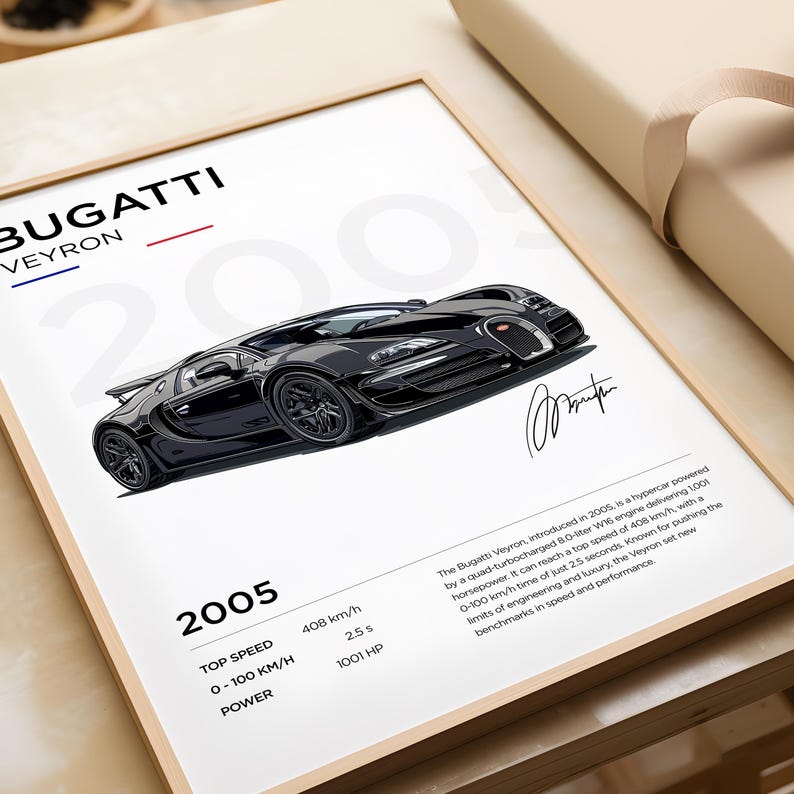 Bugatti Veyron Poster, Bugatti Veyron Print, Bugatti Poster, Bugatti ...