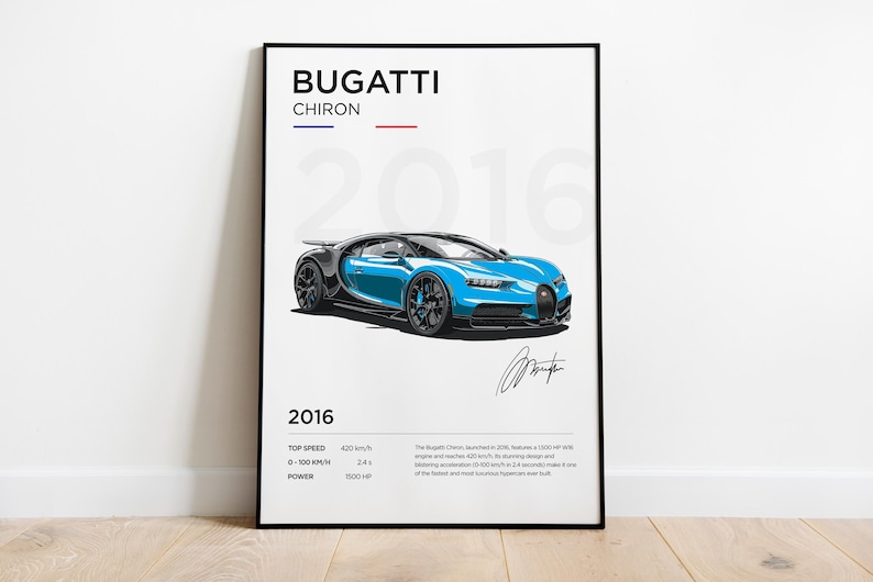 Bugatti Chiron Poster, Bugatti Chiron Print, Bugatti Poster, Bugatti ...