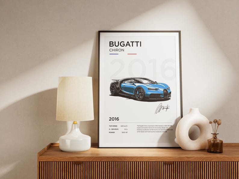 Bugatti Chiron Poster, Bugatti Chiron Print, Bugatti Poster, Bugatti ...