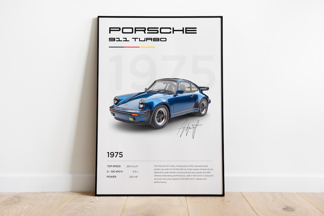 Porsche 911 Turbo Poster, Porsche Print, Car Poster, Porsche ...