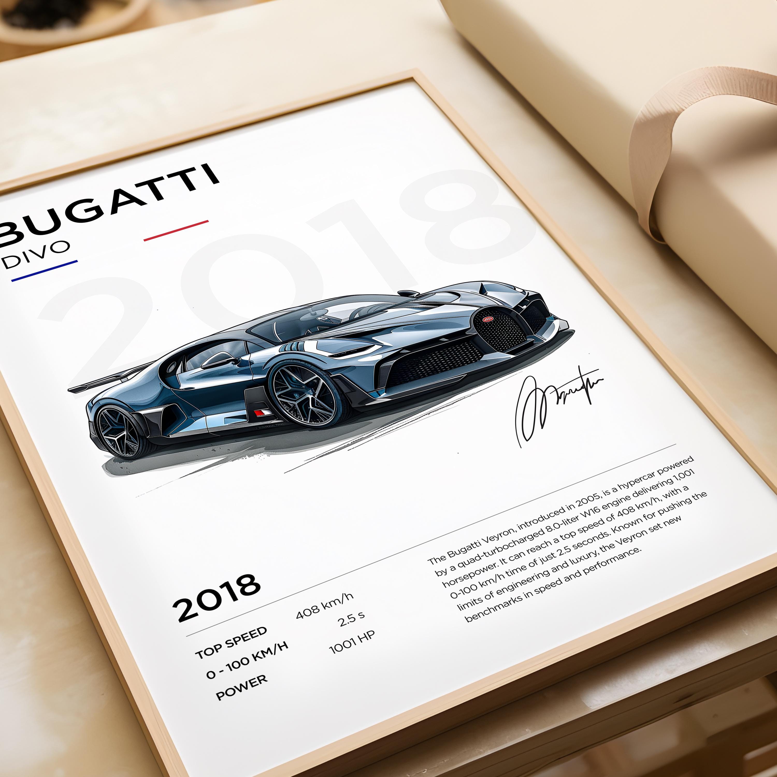 Bugatti Divo Poster, Bugatti Divo Print, Bugatti Poster, Bugatti Frame ...