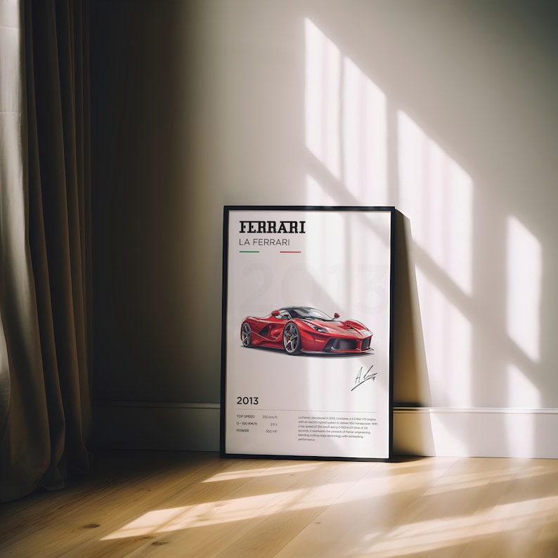 Laferrari Poster, Ferrari Print, Ferrari Poster, Ferrari Frame Decor ...