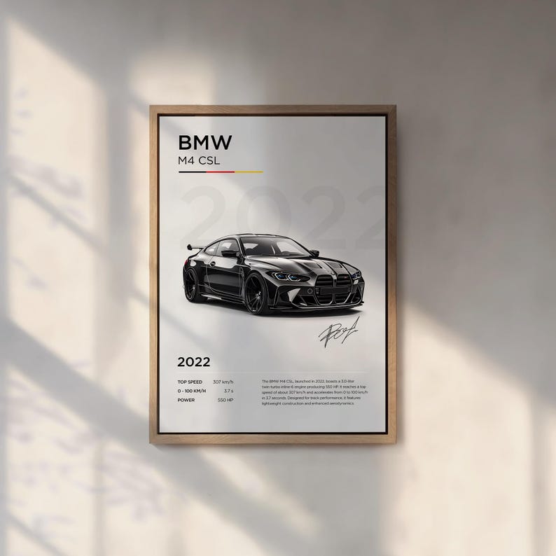 BMW M4 Poster, BMW Print, BMW Poster, Bmw Frame Decor, Bmw Illustration ...